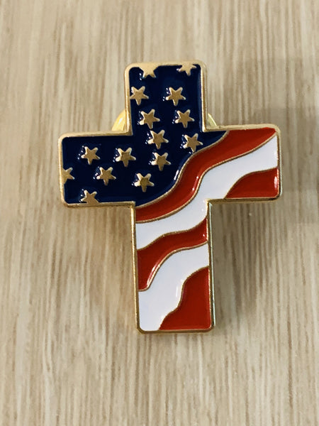 American Flag Cross Pin – TinyCrosses.com
